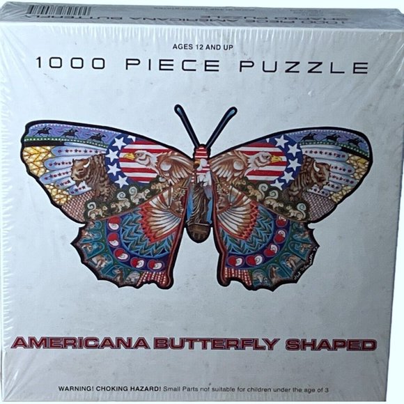 Source Unknown | Games | Americana Butterfly Shaped 00 Piece Jigsaw ...